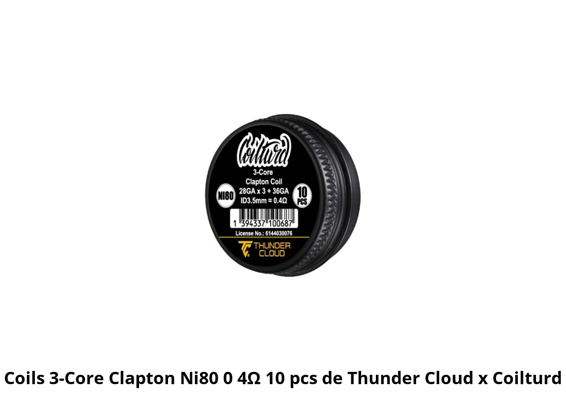Coils 3-Core Clapton Ni80 0.4Ω 10 pcs Thunder Cloud x Coilturd dès 7,63